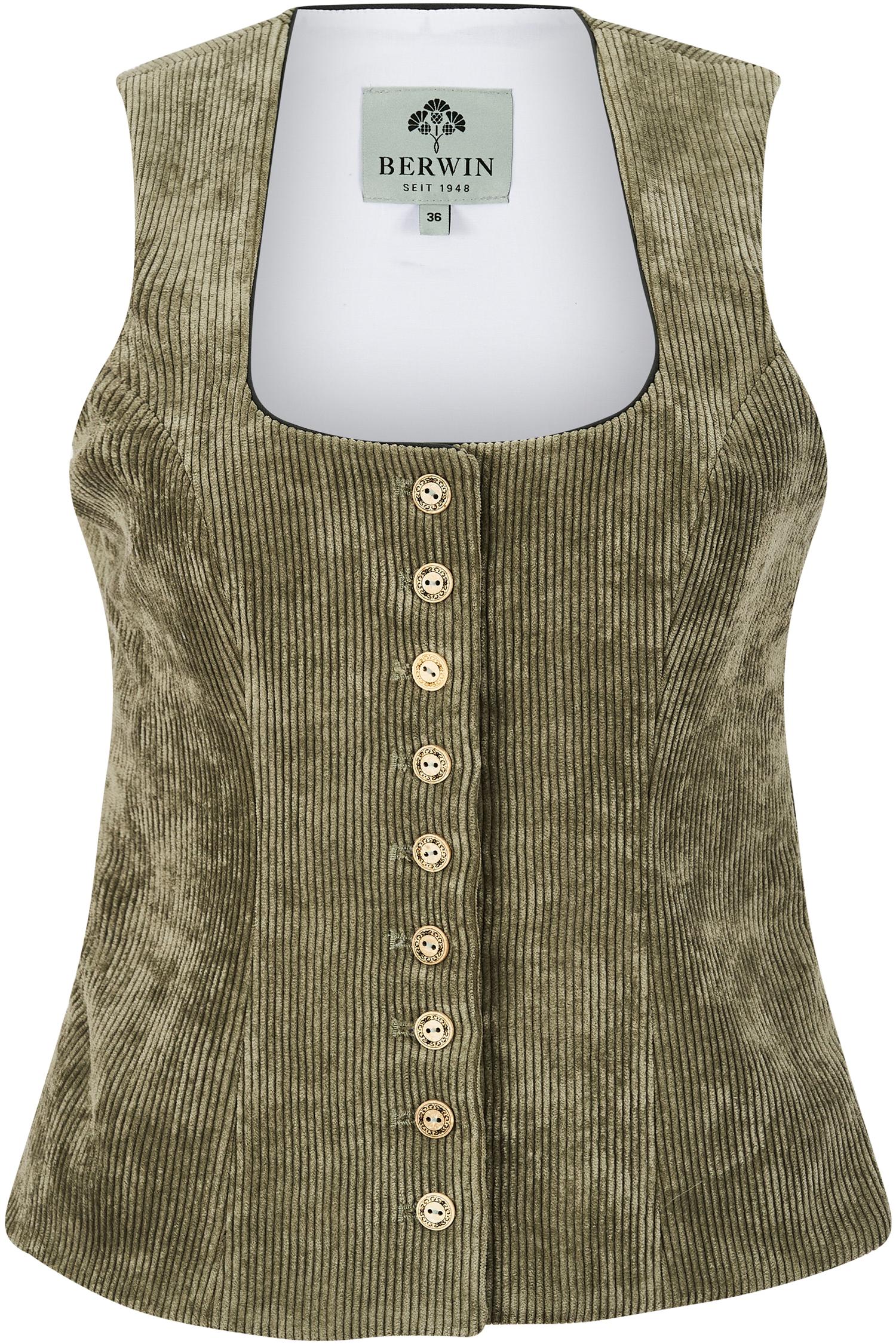 Mieder aus Cordstoff von Berwin & Wolff in Olive